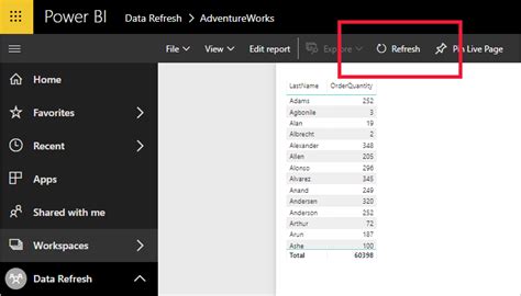 Power Bi에서 데이터 새로 고침 Power Bi Microsoft Learn