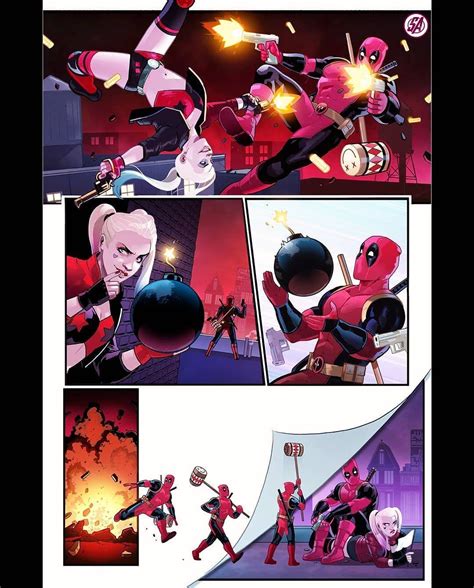 Deadpool Vs Harleyquinn Who You Got Art Stephen Byrne