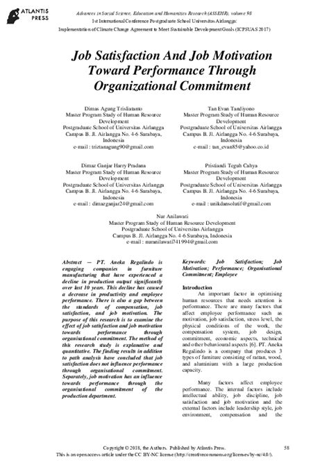 Pdf Performance Management The Relationship With Motivation Job Satisfaction And