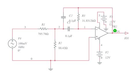 2nd Order Bandpass Filter Multisim Live