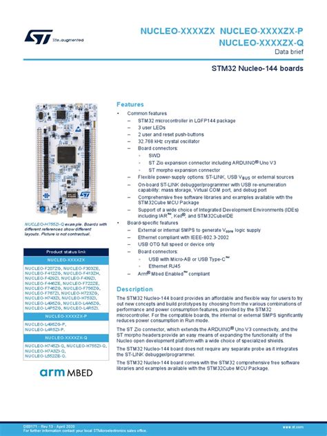 Nucleo F767zi Datasheet Pdf Electronic Engineering Computer