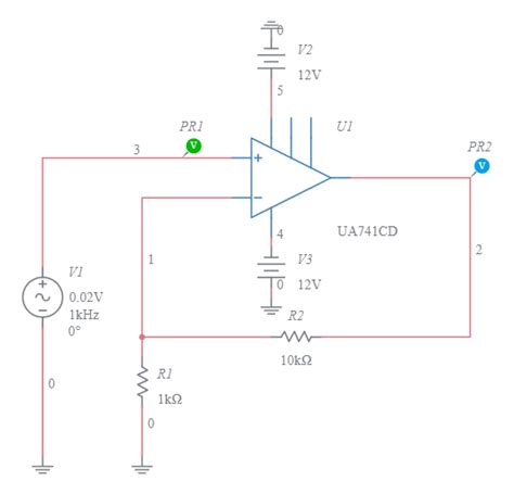 Non Inverting Amplifier Multisim Live