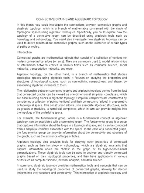 Connective Graphs And Algebraic Topology Download Free Pdf