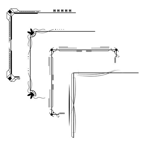 Définir Main Dessiner Des Coins Différentes Formes Décoration Florale Conception Vectorielle