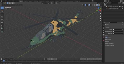 Green T129 Atak Helicopter 3d Model 189 Gltf Obj Ma Max Upk