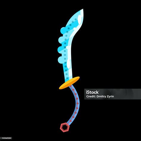 추상 플랫 소드 블레이드 무기 전쟁 로고 벡터 디자인 스타일 아이콘 기호 게임에 대 한 3차원 형태에 대한 스톡 벡터 아트 및