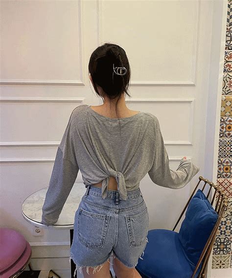 [한여름~가을 여리핏] 크롭 얇은긴팔티 뒷트임 여름맨투맨 슬리브티 루즈 오버핏 에이블리