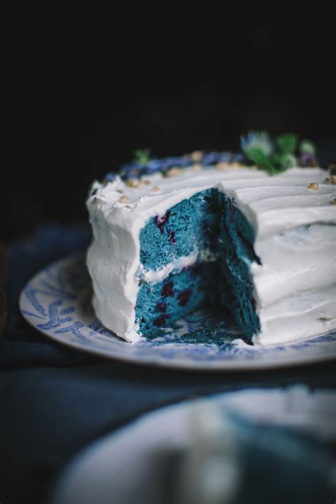 Blue Velvet Cake With Blueberries