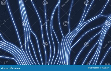 Array With Dynamic Emitted Particles 3d Technology Style Abstract
