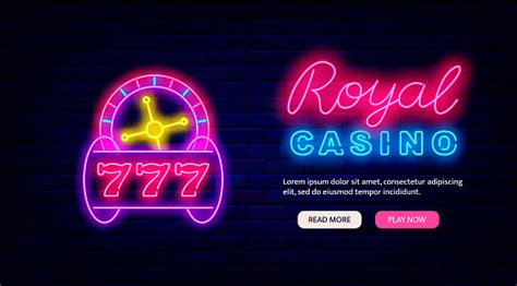 로얄 카지노 네온 전단지 프로모션 룰렛 및 슬롯 머신 아이콘입니다 방문 페이지 웹 사이트 템플릿입니다 벡터 일러스트 레이 션 7