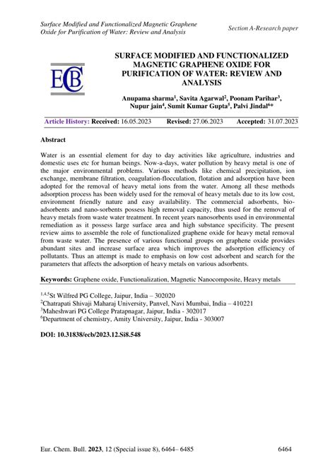 Pdf Section A Research Paper Surface Modified And Functionalized