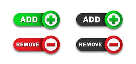 Web Adicionar E Remover ícones Sinais De Mais E Menos Ilustração