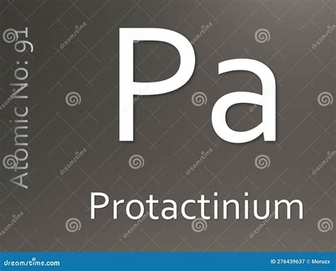 Protactinium Symbol Chemical Element Of The Periodic Table Vector
