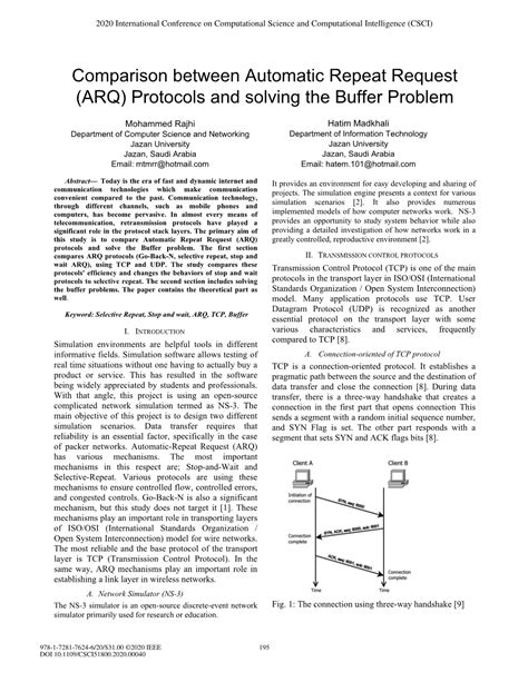 Comparison Between Automatic Repeat Request Arq Protocols And Solving The Buffer Problem Docslib