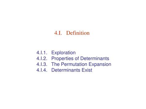 PPT Chapter Four Determinants PowerPoint Presentation Free Download ID