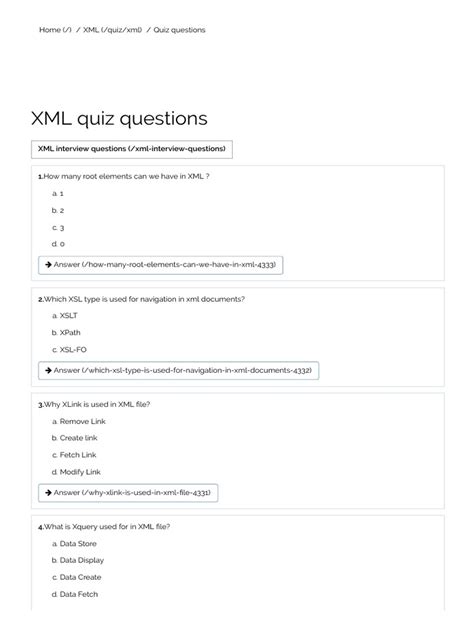 xml quiz questions ket pdf xml world wide web consortium standards
