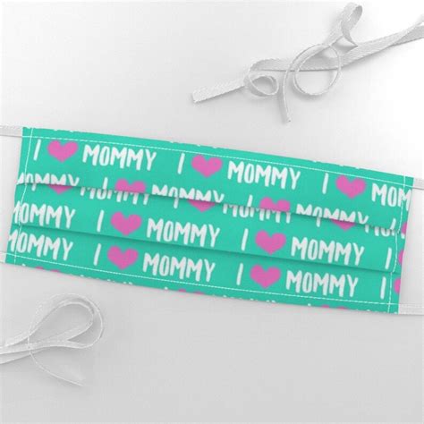 I Love Mommy Mothers Day Fabric I Love Mommy Teal By Etsy