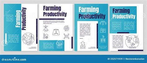 Farming Productivity Blue Brochure Template Stock Vector Illustration Of Article Concept