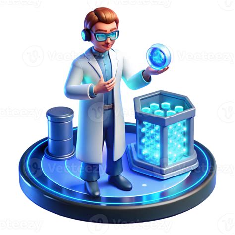 Impressive Minimalist A Scientist Working On A Complex Holographic