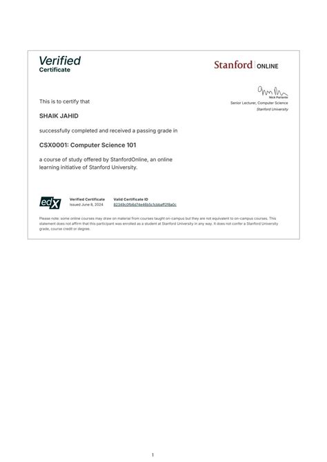 Jahid Shaik On Linkedin Lifelonglearning Stanfordonline Computerscience