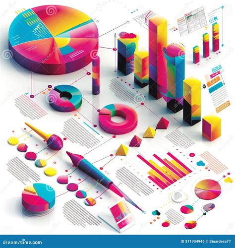 Vibrant D Data Analysis Graphics Stock Photo Image Of Study Dynamic