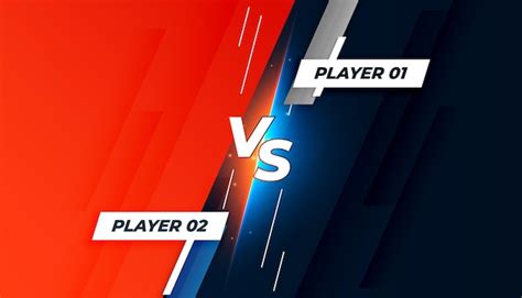 두 플레이어 간의 대 화면 배너 비교 프리미엄 벡터