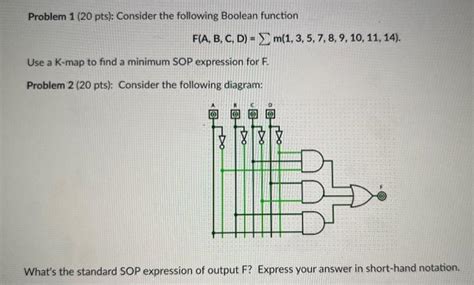Solved Problem 1 20 Pts Consider The Following Boolean