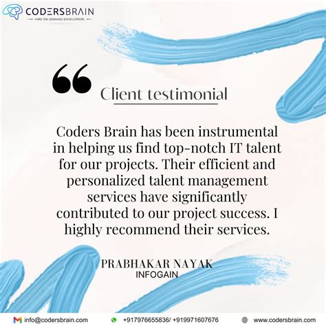 Codersbrain On Linkedin Clientvoicesmatter Testimonialtales