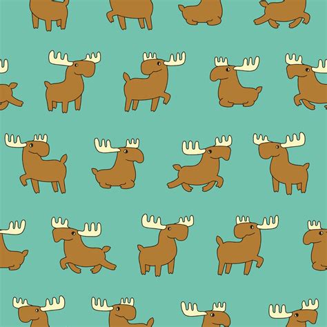 Moose Pattern Illustration Seamless For Wallpaper Background Cover