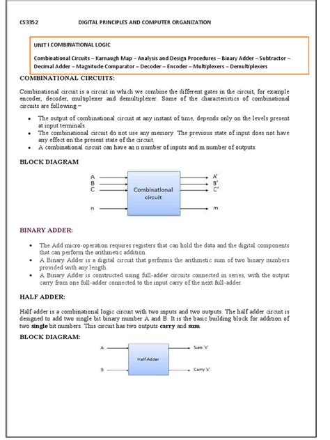 Dpco Unit 1 Pdf Subtraction Electronics