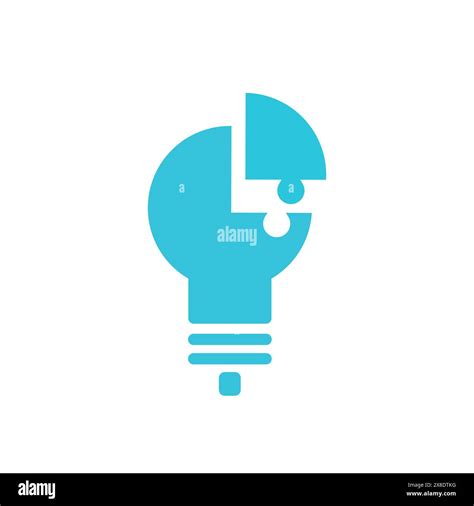 Piece Of Puzzle Bulb With Puzzle Solve Problem Icon Missing Piece From Blue Icon Set Stock