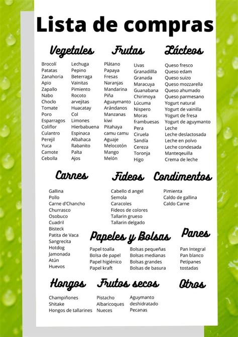 lista de compras artofit