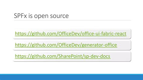 Spfx Sharepoint Framework Ppt