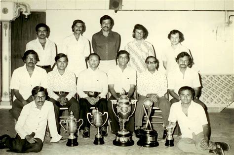 The Andhra Bank Squad With Ml Jaisimha Second Row Fourth From Left And Pr Man Singh Fifth