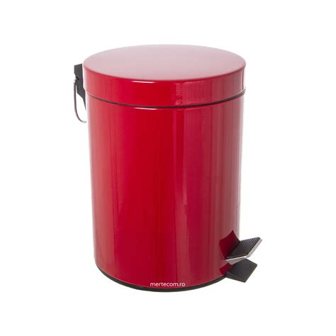 Червена кош за боклук от неръждаема стомана Meco 5 литра Emag Bg