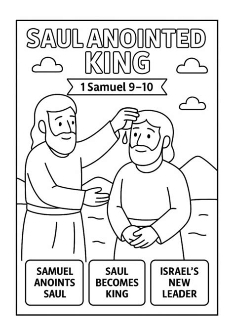 Saul Anointed King Coloring Page Free 1 Samuel 910 Printable For