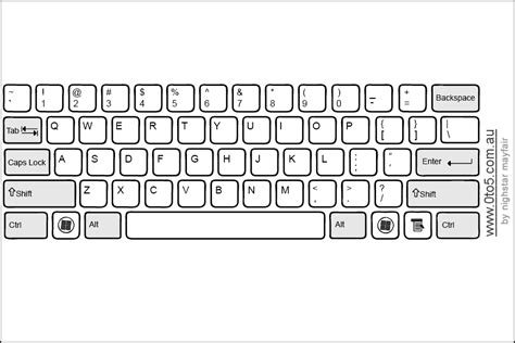Printable Template Computer Keyboard Layout01 Worksheets Library