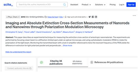Citation Report Imaging And Absolute Extinction Cross Section Measurements Of Nanorods And