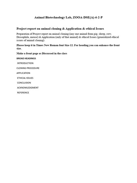 Cloning Project Instructions Dse Paper Sem 6 By Dsb Pdf