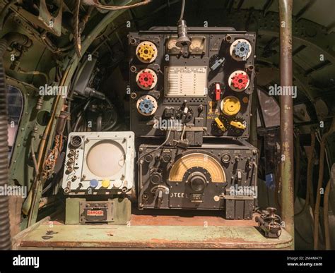 Radio Trainsmitter Top And Receiver Inside The Cockpit Section Of A British Wwii Avro Lancaster