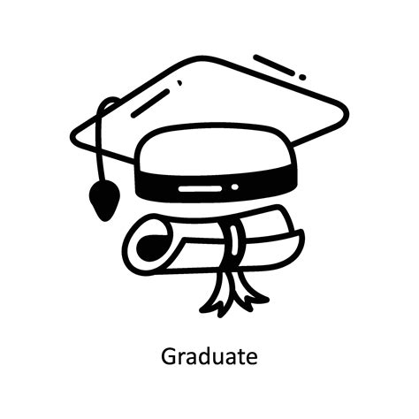 Graduate Doodle Icon Design Illustration Startup Symbol On White