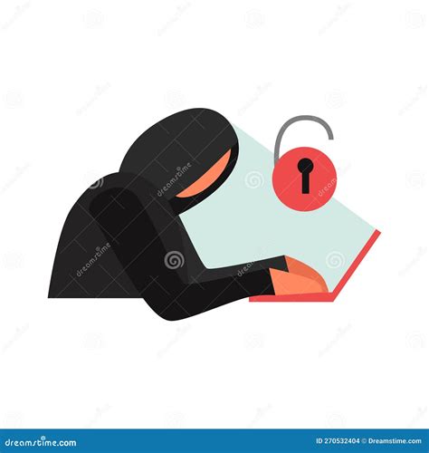 Hacker Cracking Lock Composition Stock Illustration Illustration Of