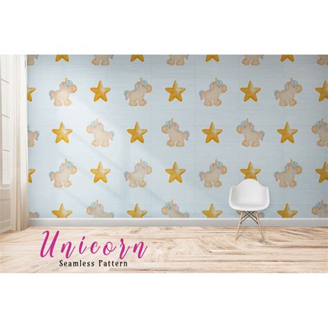 Unicorn Seamless Pattern Digital Papers Masterbundles