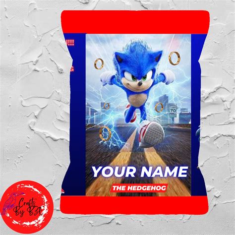 Sonic Chip Bag Label Customizable Sonic Party Super Sonic Etsy