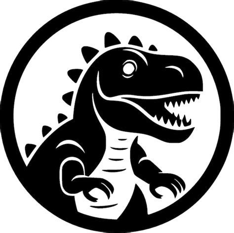 Premium Vector Dino Black And White Vector Illustration