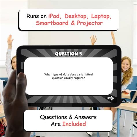 Asking Statistical Questions Bump Math Game No Prep Grade 8 Review