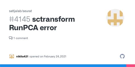 Sctransform Runpca Error · Issue 4145 · Satijalabseurat · Github
