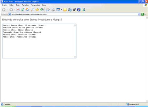 Para Iniciantes Stored Procedure Com Mysql 5 E Aspnet