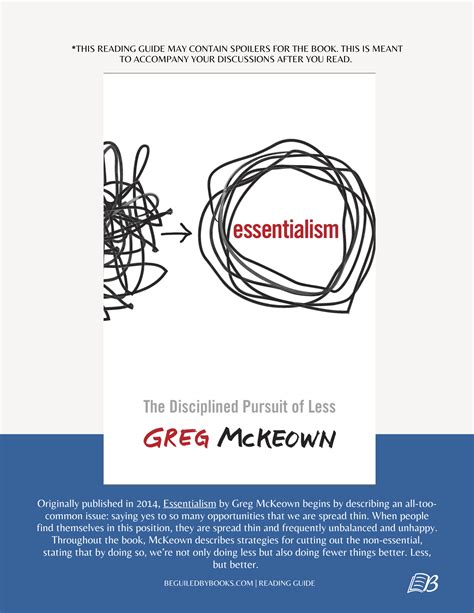 Essentialism The Disciplined Pursuit Of Less By Greg Mckeown Book Club