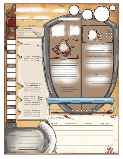 Dnd 5e Character Sheet 2024